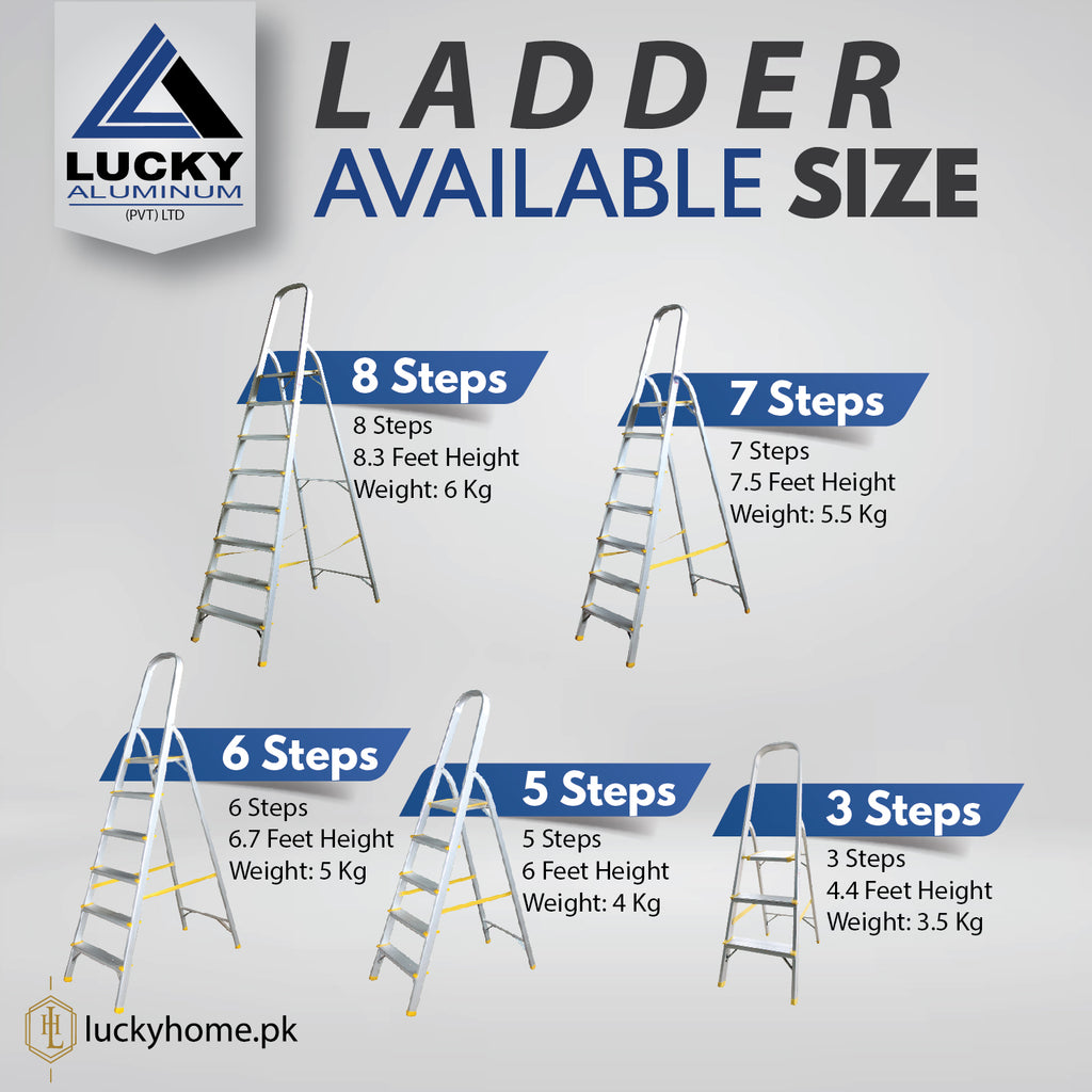 7 Step Aluminum Ladder LP 7 – Lucky Home Alu