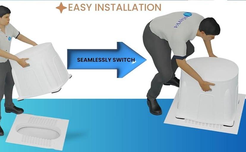 Portable Toilet Converter, Toilet Seat with Funnel –Heavy-Duty Plastic ...