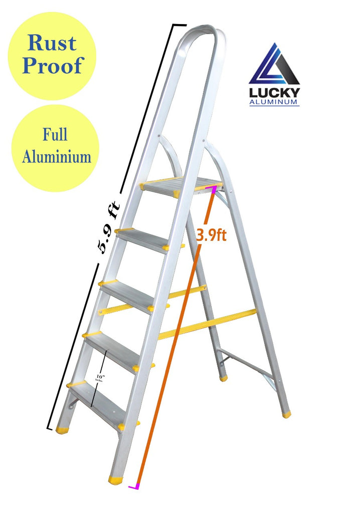 5 Step Aluminum Ladder LP5 – Lucky Home Alu